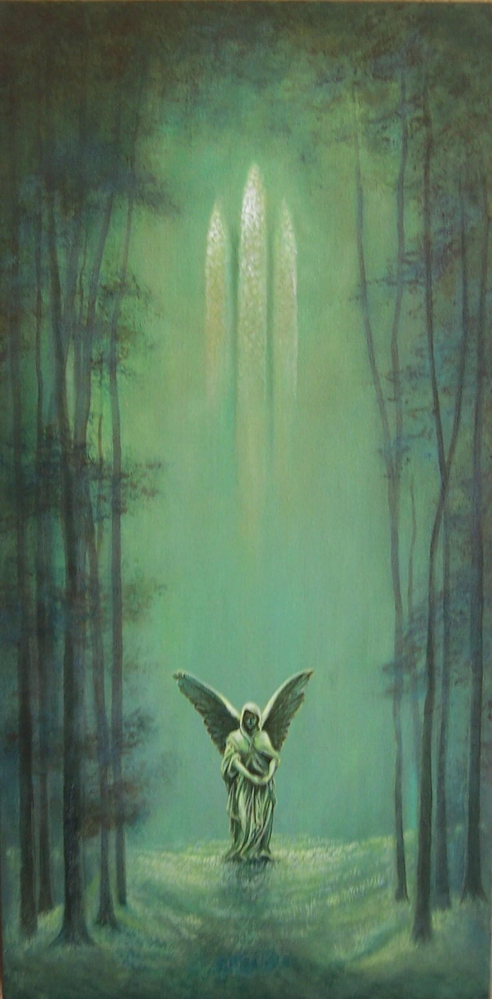 The Forest is My Church // Angel Artwork // Angel Painting - Etsy