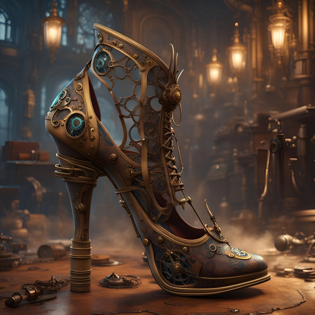 Art Print on Paper, Fantasy High Heel Steampunk Stiletto Boot - Etsy
