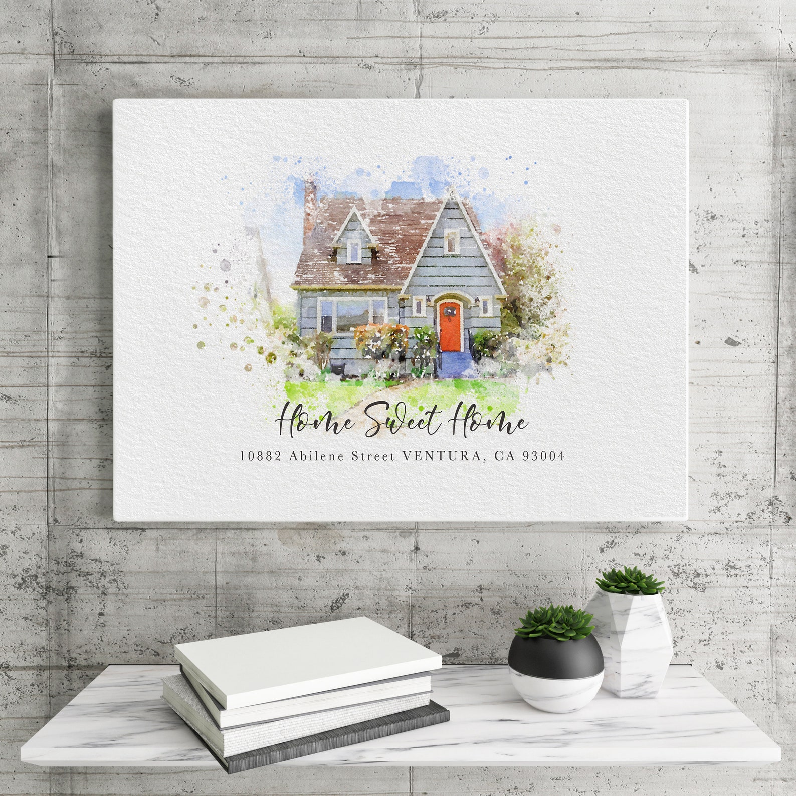 Custom House Portrait on Canvas Custom Home Portrait From - Etsy