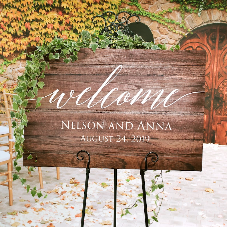 Rustic Wedding Welcome Sign Wood Rustic Wood Wedding Sign - Etsy UK