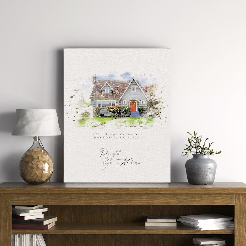 Custom House Portrait on Canvas Custom Home Portrait From - Etsy