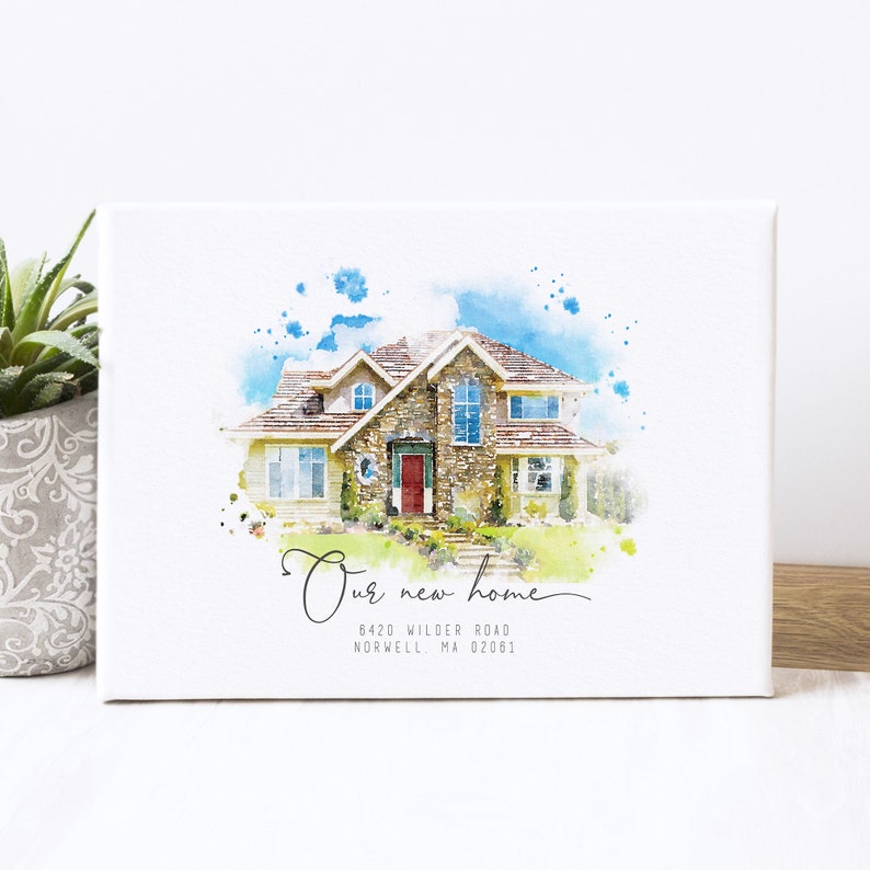 Custom House Portrait on Canvas Custom Home Portrait From - Etsy