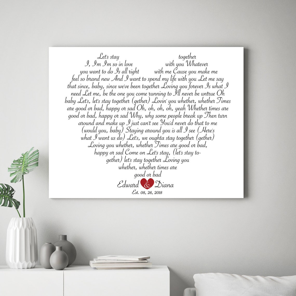 First Dance Lyrics on Canvas Wedding Song Lyrics Wall Art - Etsy