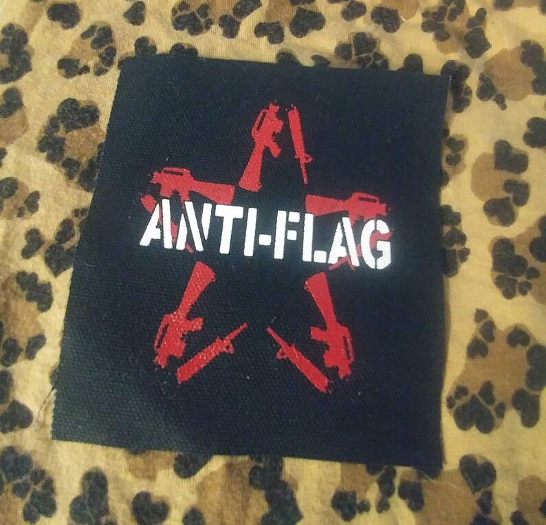 Anti Flag red broken guns punk patch | Etsy