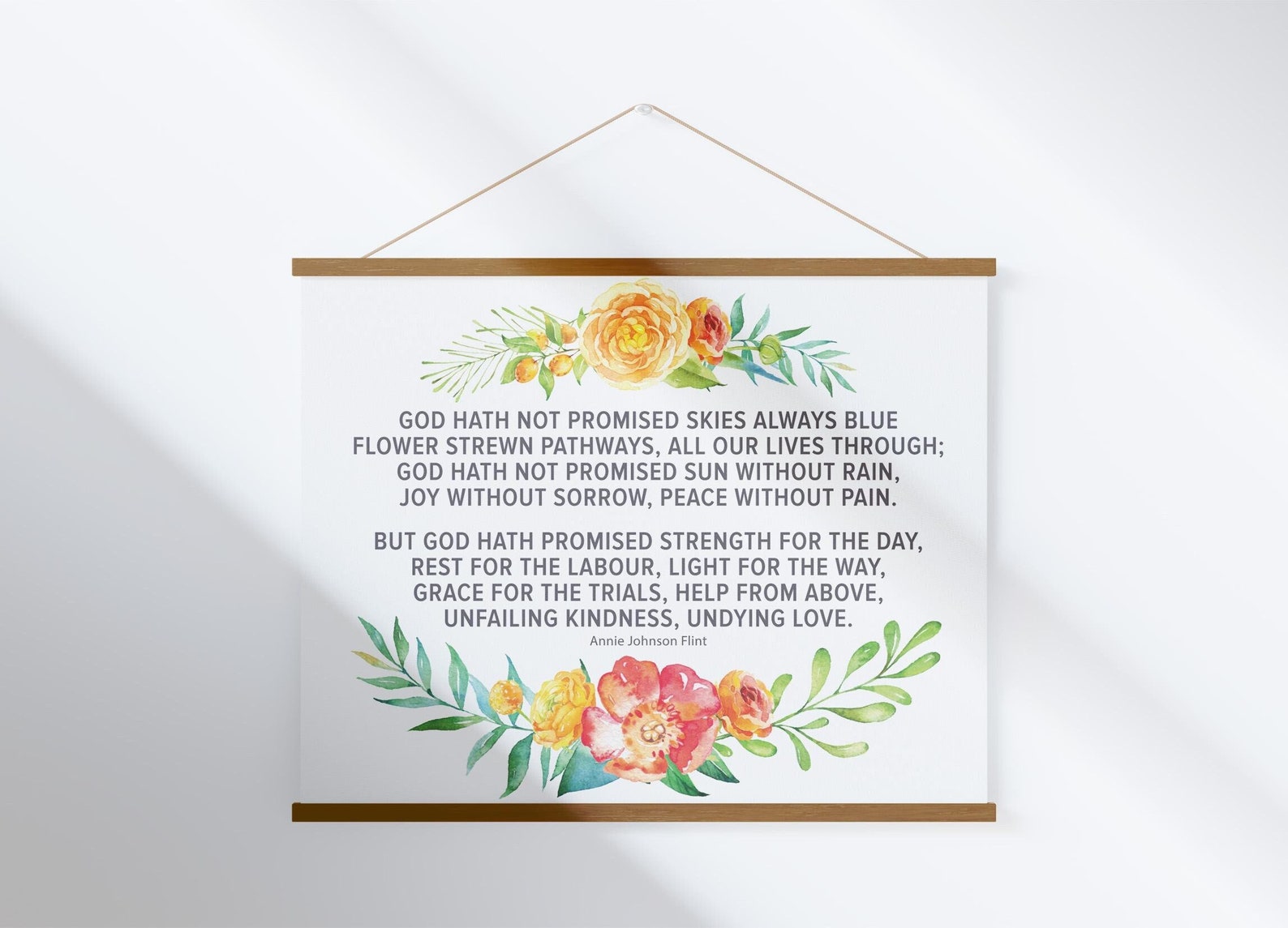 God Hath Not Promised Skies Always Blue Annie Johnson Flint Wall Art ...