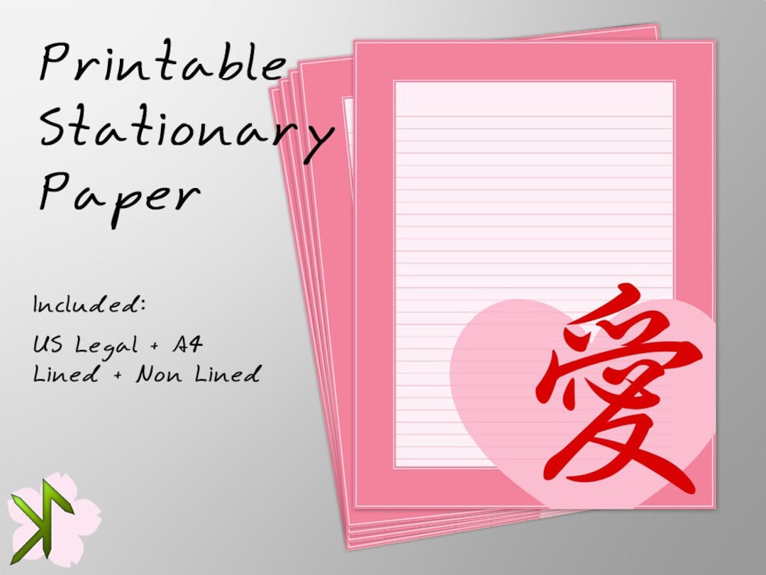 Printable Stationery Paper - Asian 0002 - Etsy