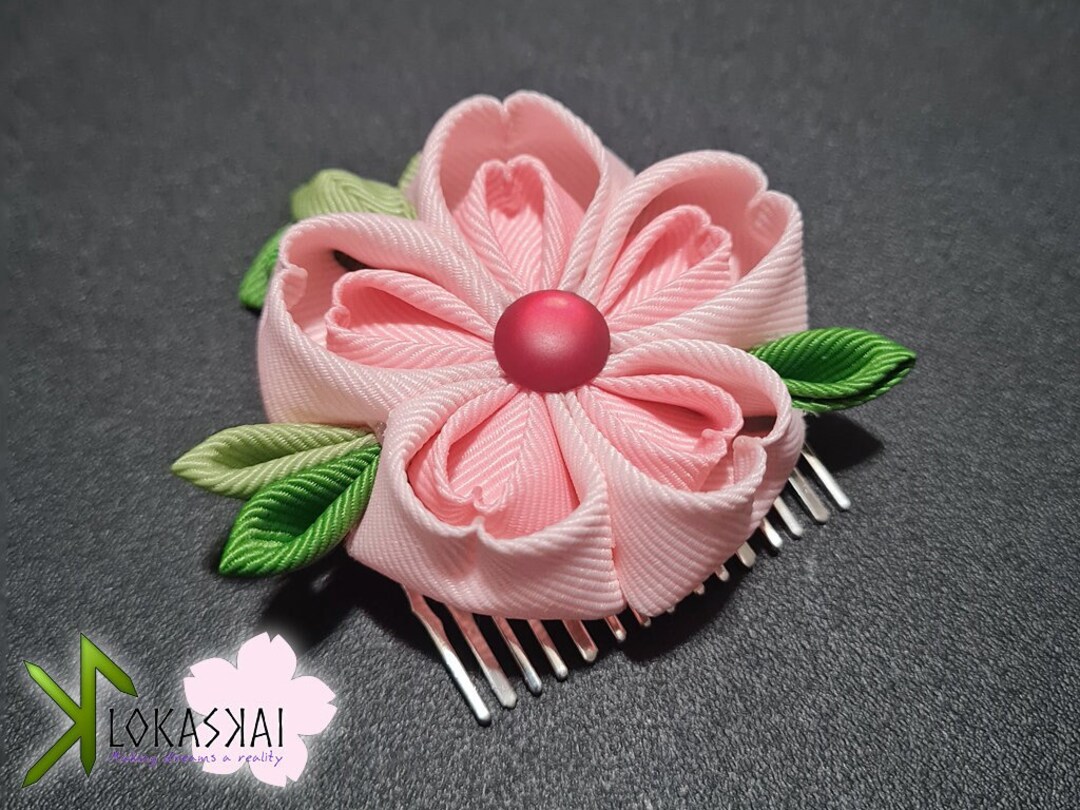 Kanzashi Hair Comb - Sakura 0003 - Etsy