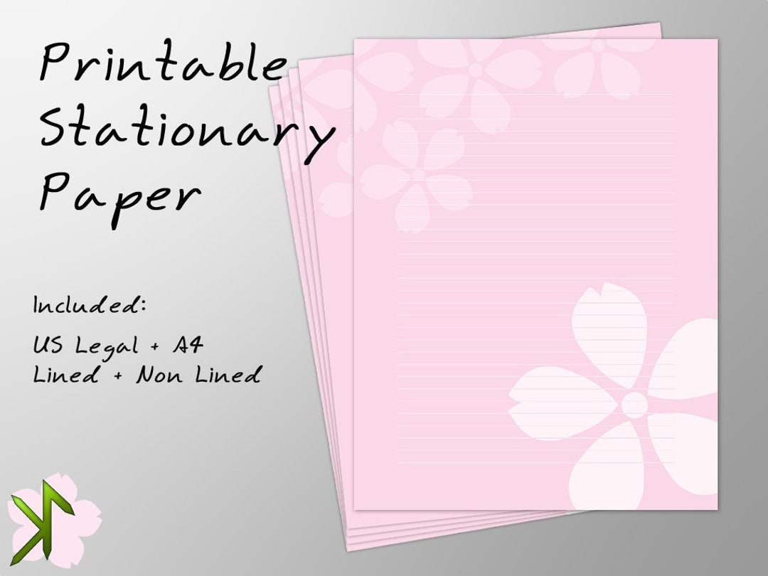 Printable Stationery Paper - Sakura 0004 - Etsy