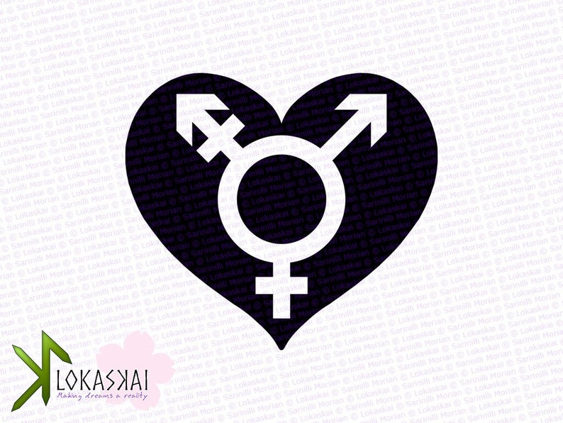 Plotter/die-cutter PNG Clipart Trans Symbol in Heart - Etsy