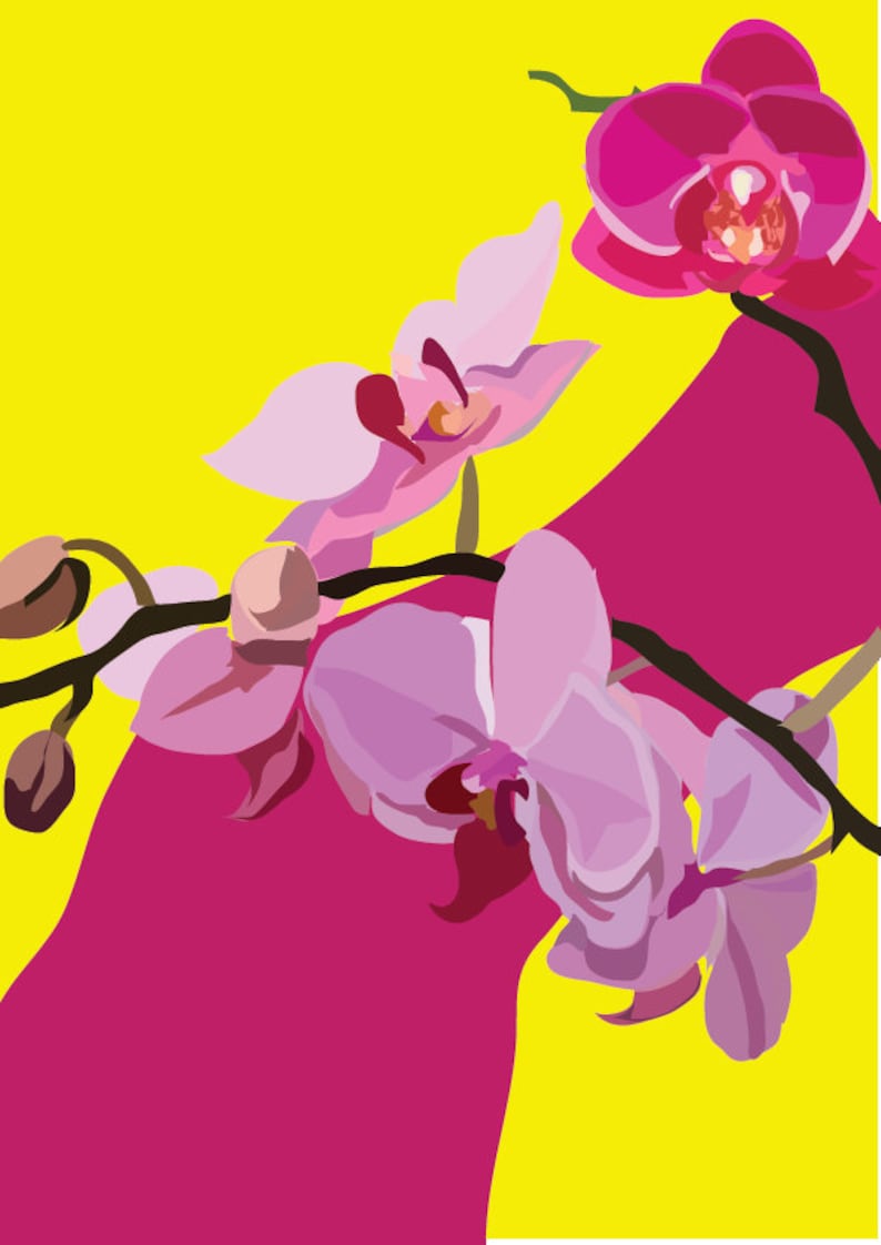 Aquarius Zodiac Art Print Flowers Orchid - Etsy