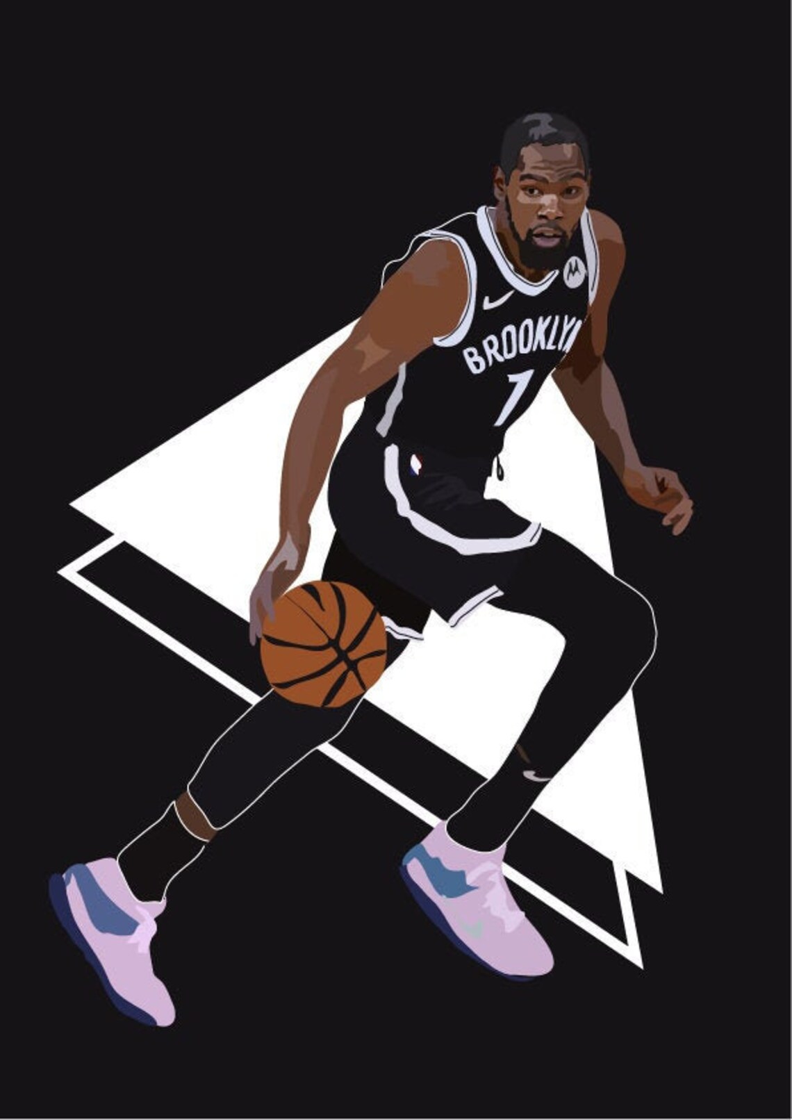 Kevin Durant Art Print Basketball Brooklyn Nets 7 - Etsy