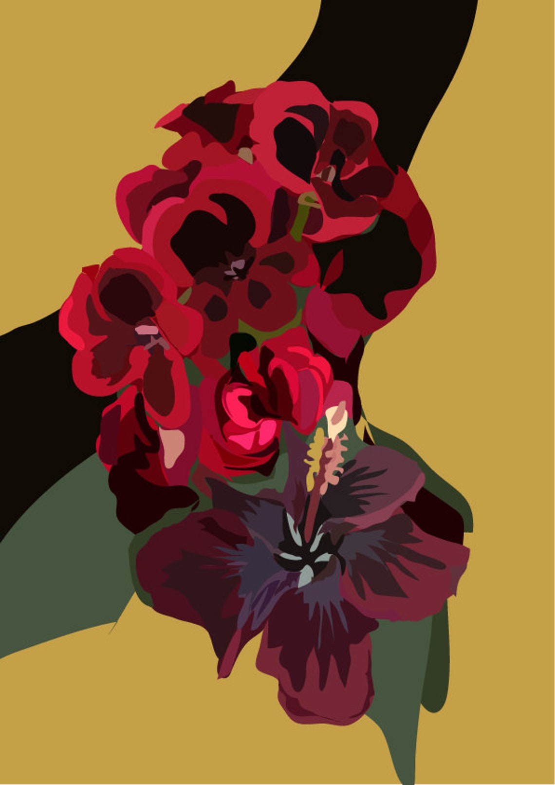 Scorpio Zodiac Art Print Flowers Geranium Hibiscus - Etsy