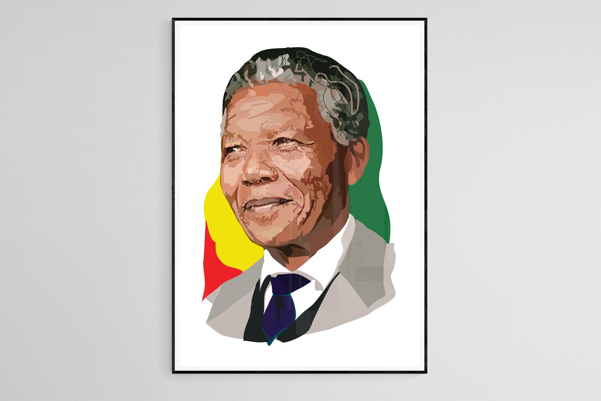 Nelson Mandela Art Print Political Peace Portrait - Etsy