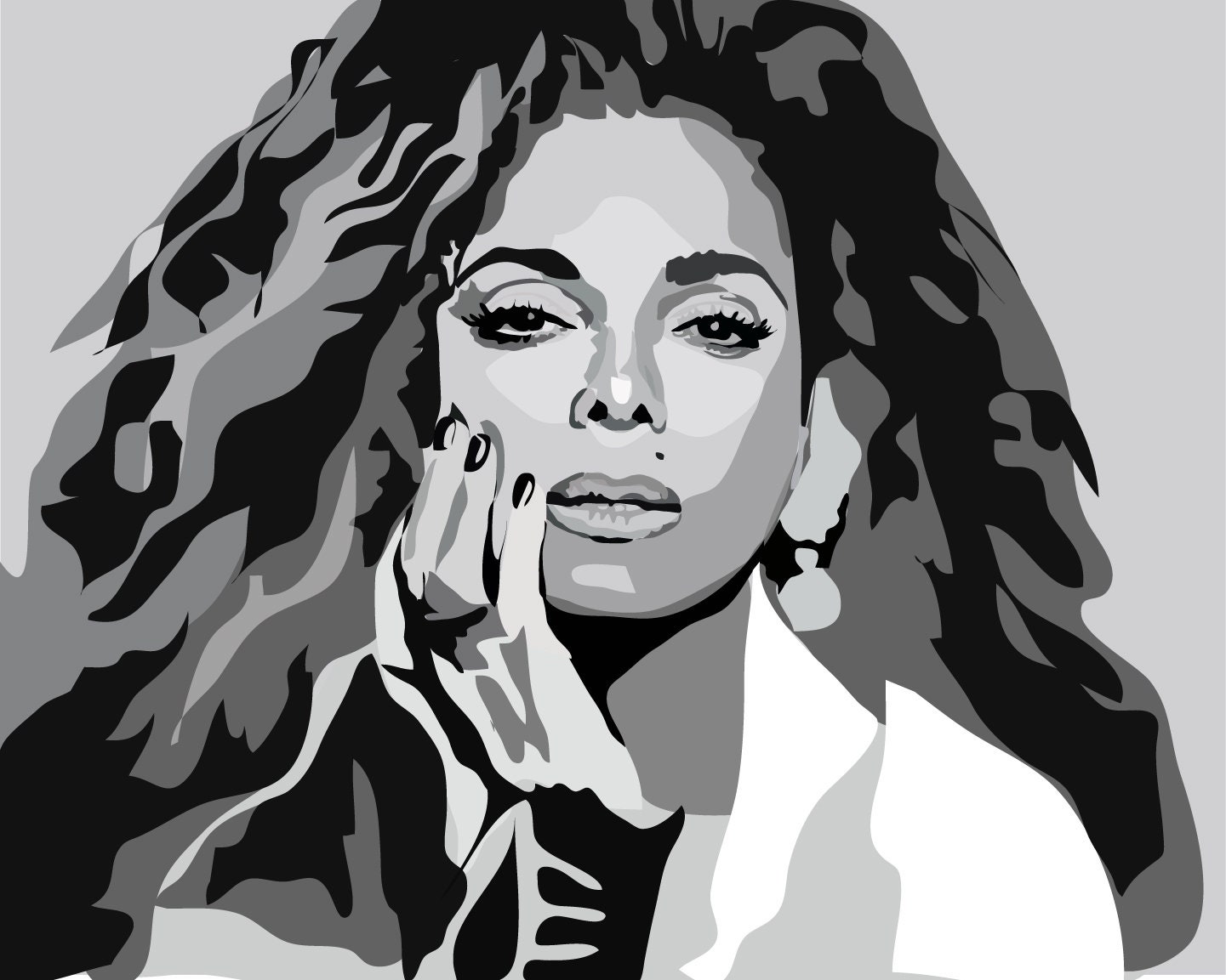 Janet Jackson Greyscale 20x16inch Art Print - Etsy