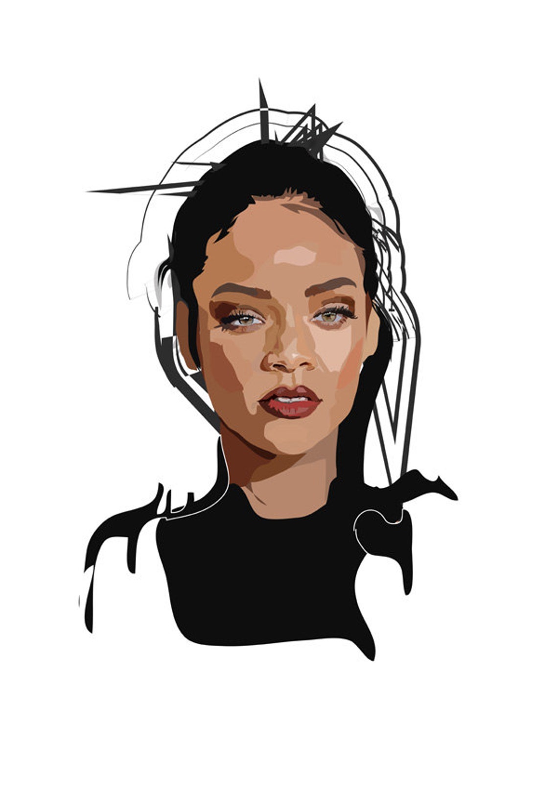 Rihanna Art Print Portrait Print Celebrity Print Music Print - Etsy