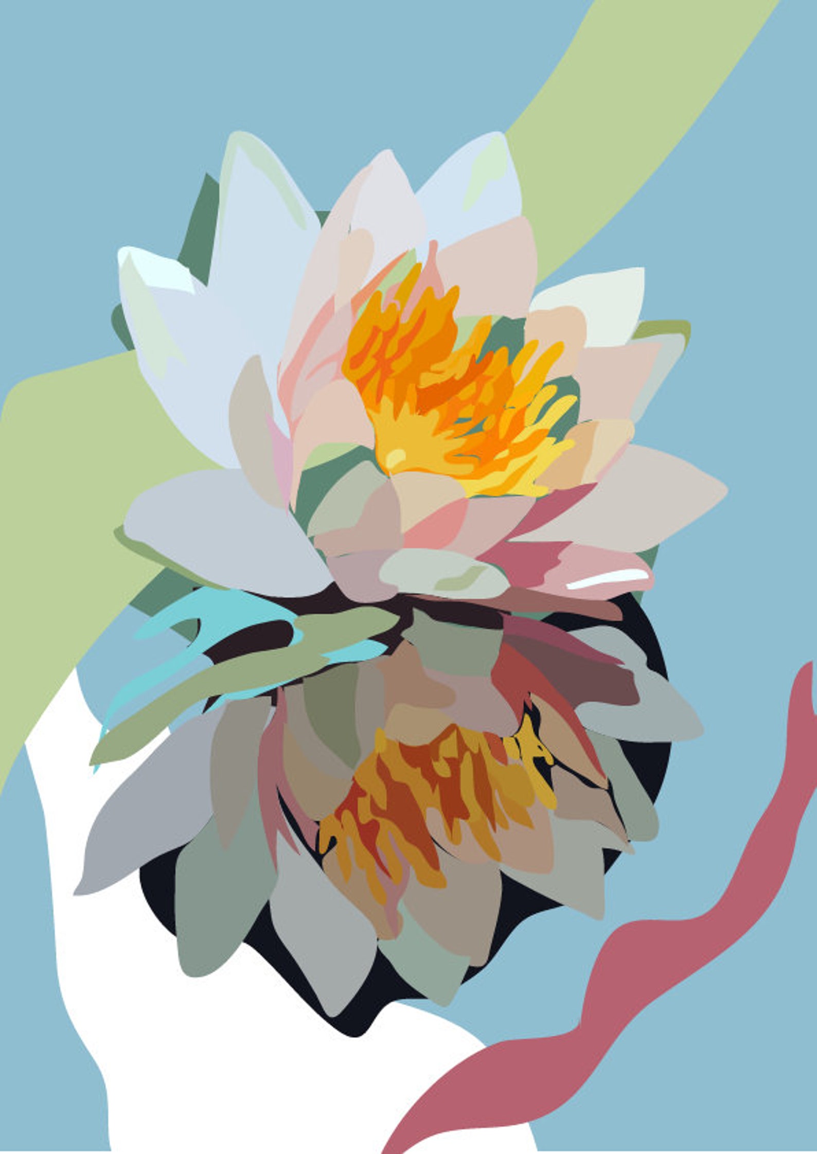 Pisces Zodiac Art Print Flowers Water Lily - Etsy