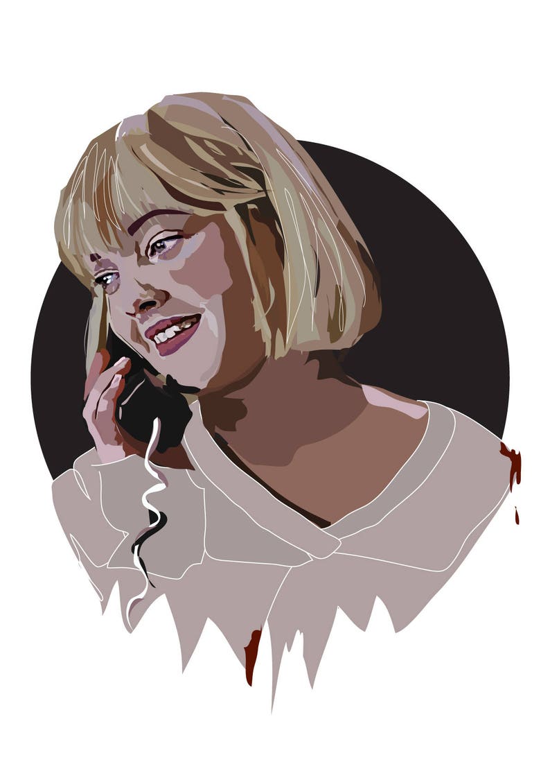 Casey Becker Drew Barrymore Scream Art Print Horror - Etsy