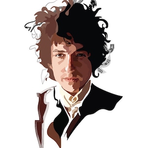 Bob Dylan Art Print Music Print Portrait Icon Celebrity Political Peace ...