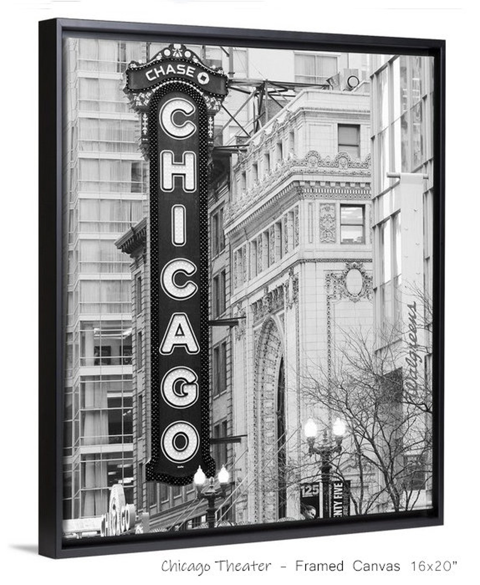 Chicago Print, VERTICAL Chicago Theater Wall Art, Black and White ...
