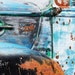 Blue Rusty Car Picture Retro Art Colorful Photo Print Old - Etsy