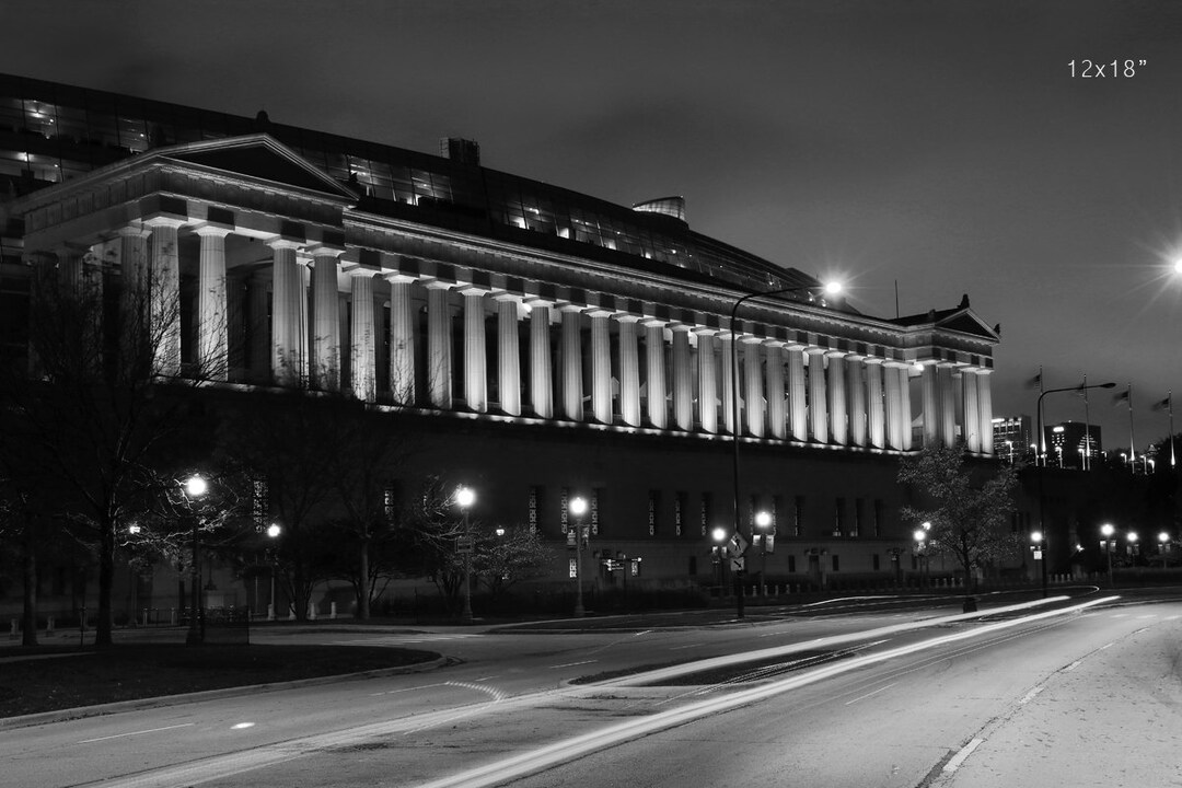 Soldier Field Print, Chicago Photo, Chicago Bears Art, Black and White ...