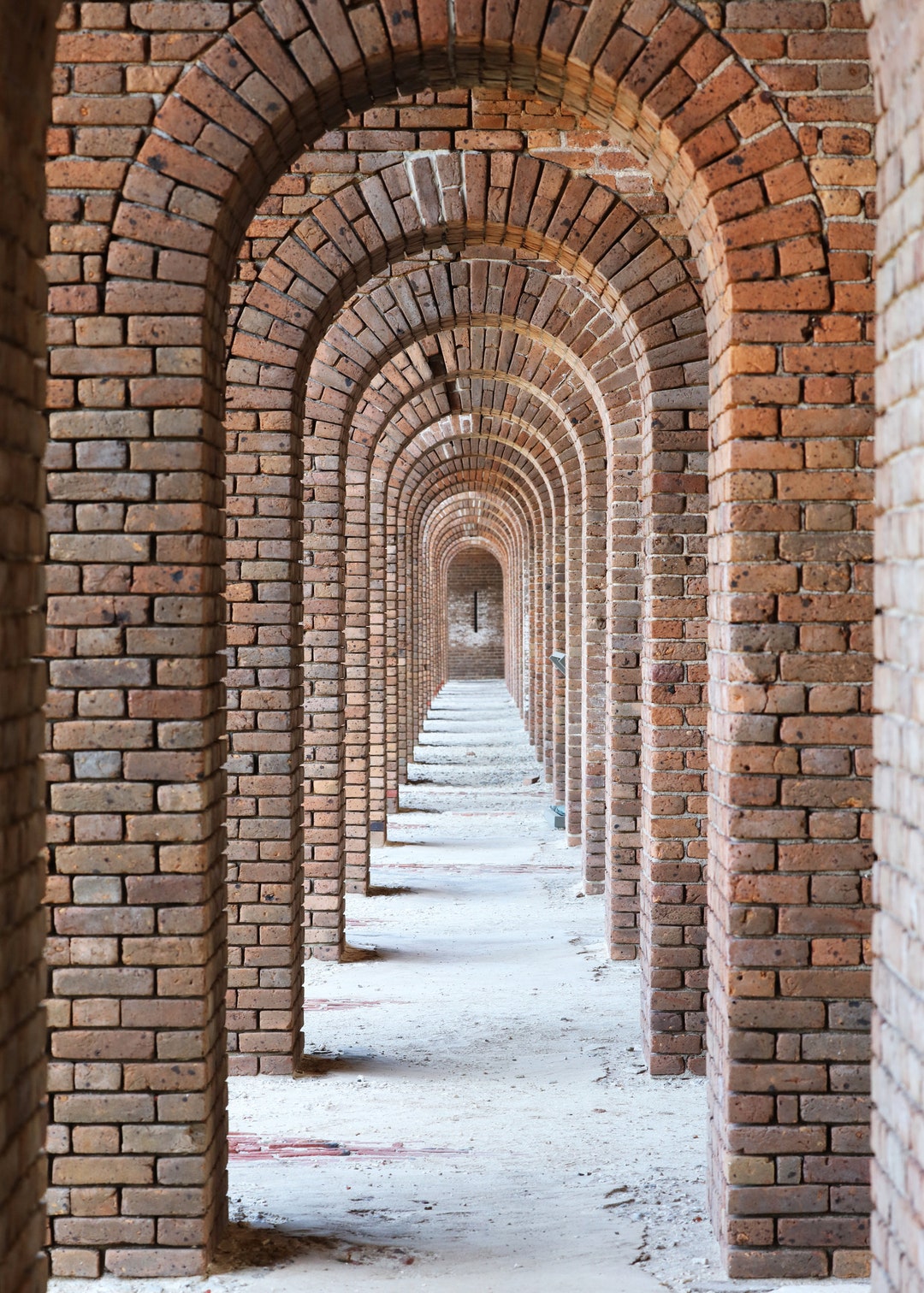 VERTICAL Red Brick Arches Print, Fort Jefferson, Old Fort Decor ...
