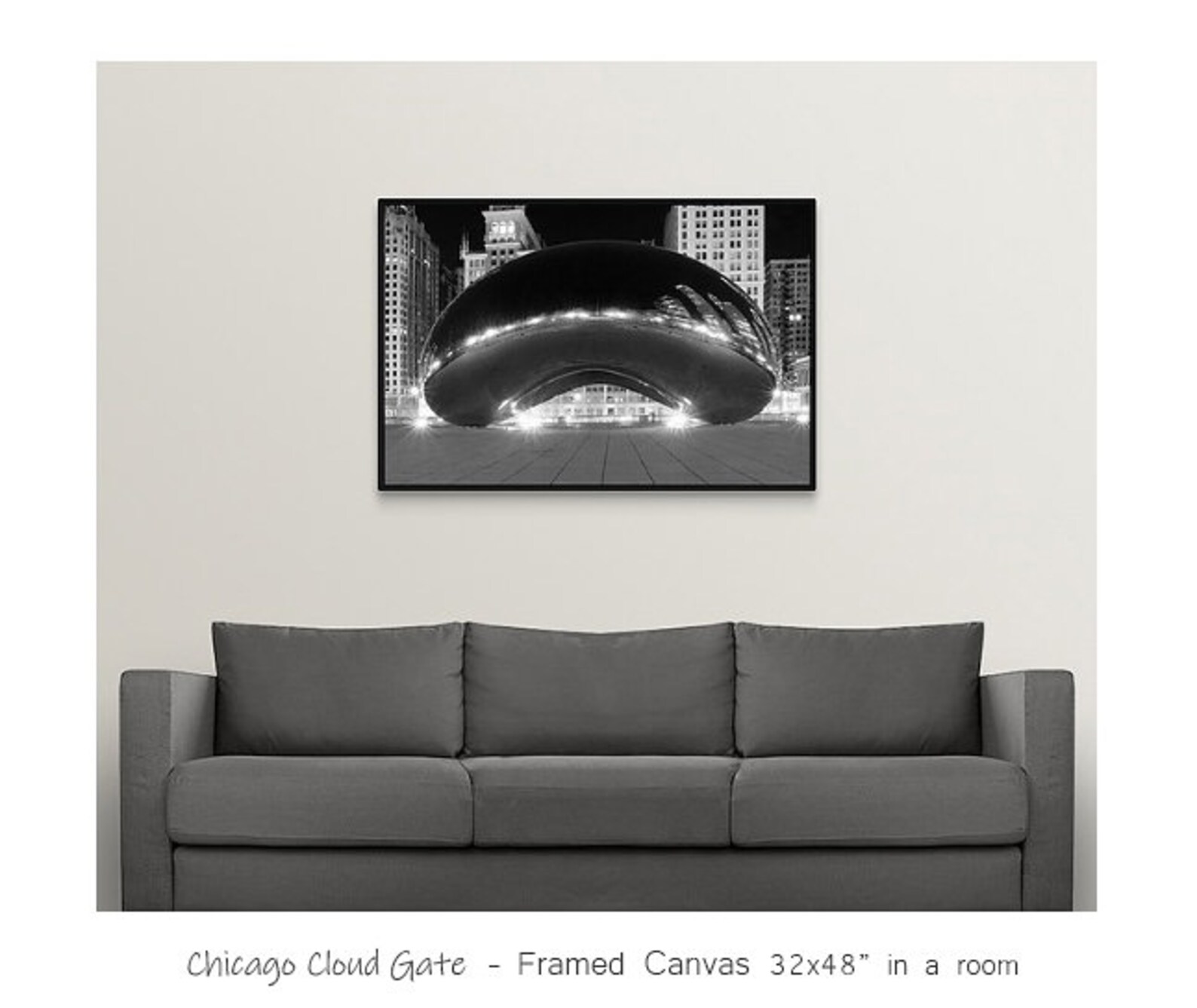 Chicago Bean Print Black and White Chicago Wall Art Chicago - Etsy