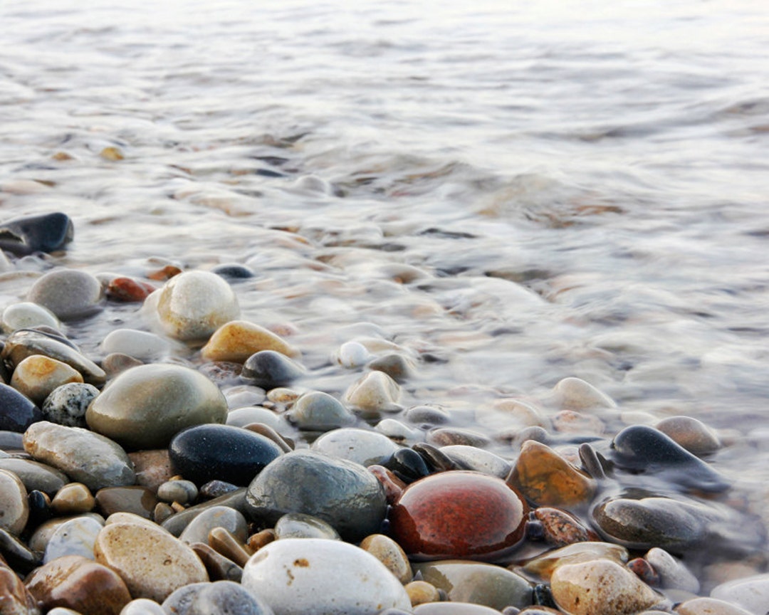 Pebbles Art Print, Pebble Beach Photography, Paper or Canvas Picture ...