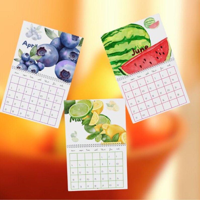 2025 Calendar With Fruit Designs to Start the New Year - Etsy