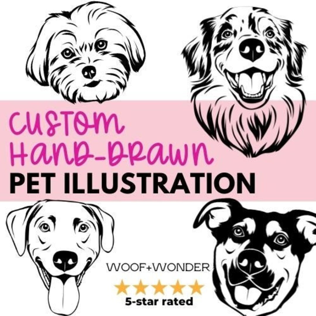 Custom Digital SVG Pet Portrait, Wedding Dog, Napkin, Pet Svg Cut File ...
