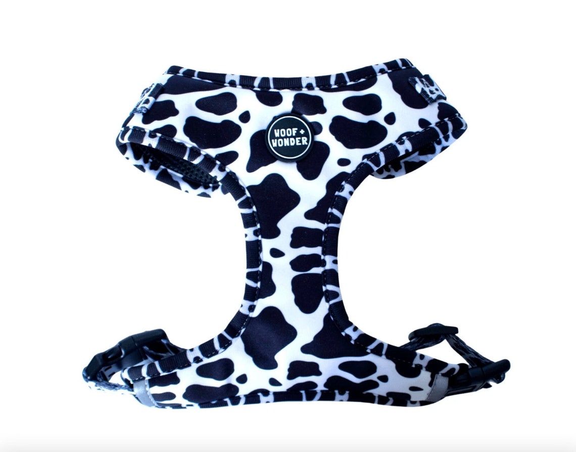 Cow Pattern Dog Harness for Boy or Girl Puppy, Cow Print Adjustable ...