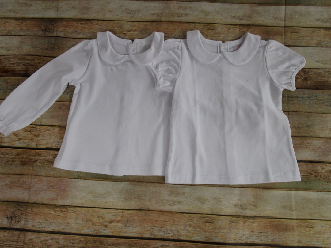 Girl Peter Pan Collar Shirt-peter Pan Collared Shirt-girl White Shirt ...