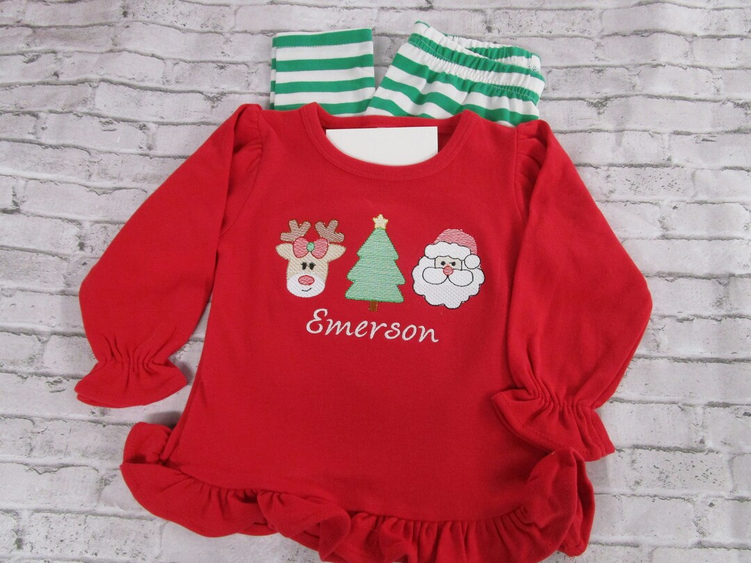Girl Christmas Outfit-matching Sibling Christmas Outfits-girl Christmas ...