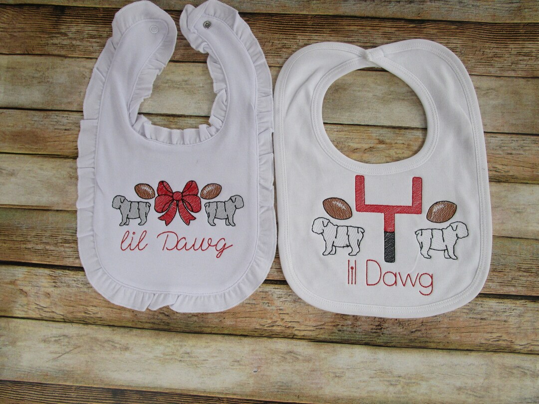 Baby Bib-bulldog Baby Bib-baby Football Bib-team Spirit Bib-game Day ...