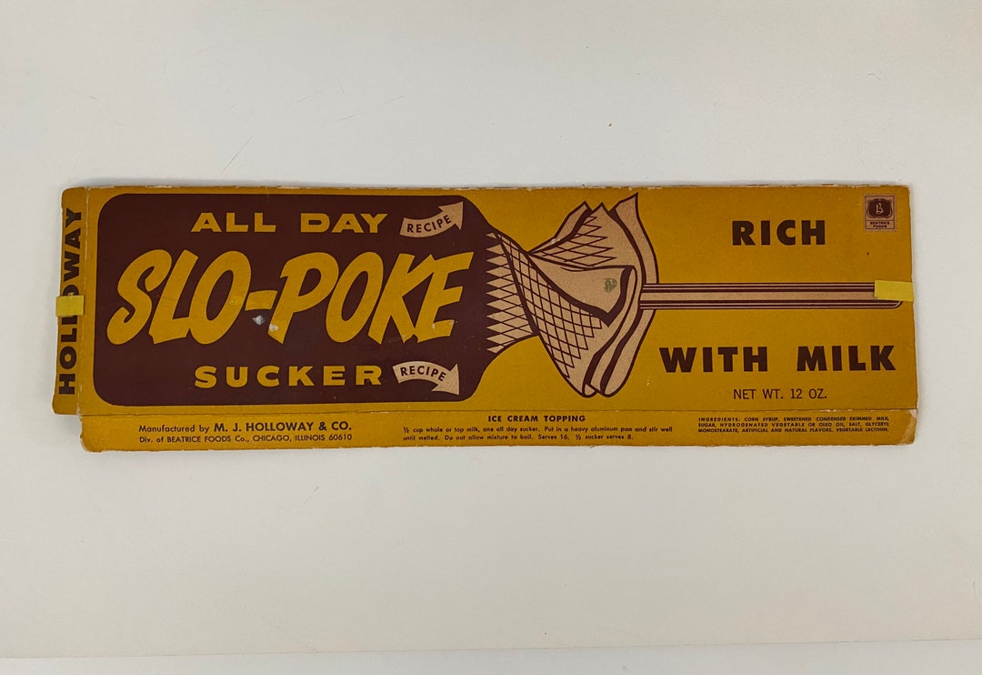 Vintage 1970’s M.J. Holloway & Co Slow-poke All Day Sucker Large Box - Etsy