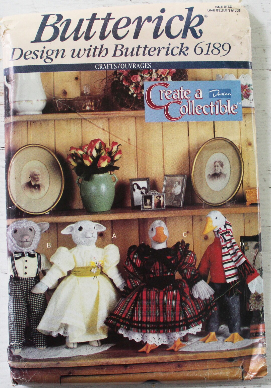 UNCUT Butterick Sewing Pattern - 6189 - One Size - Craft Pattern - 1992 ...