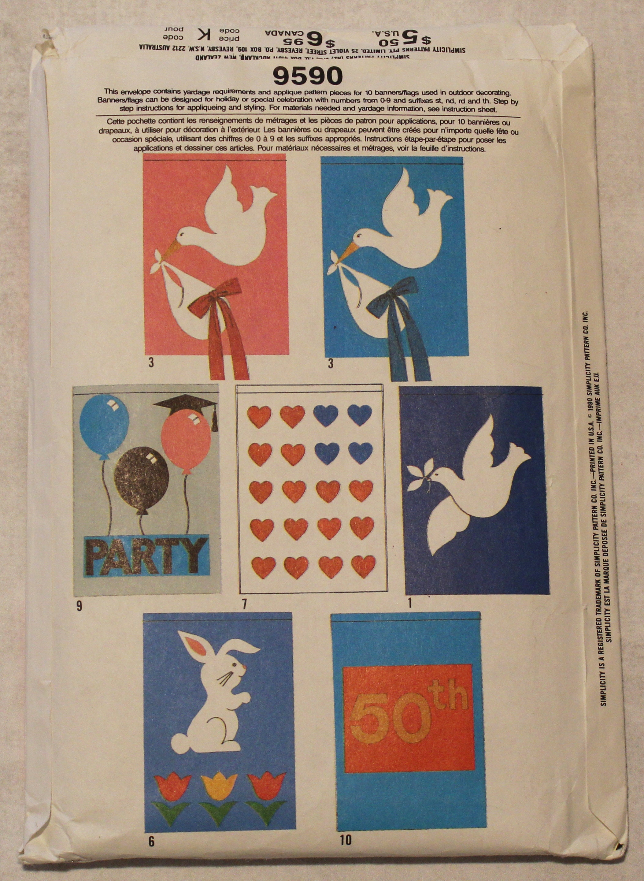 UNCUT Simplicity Sewing Pattern - 9590 - One Size - Uncut Craft Pattern ...