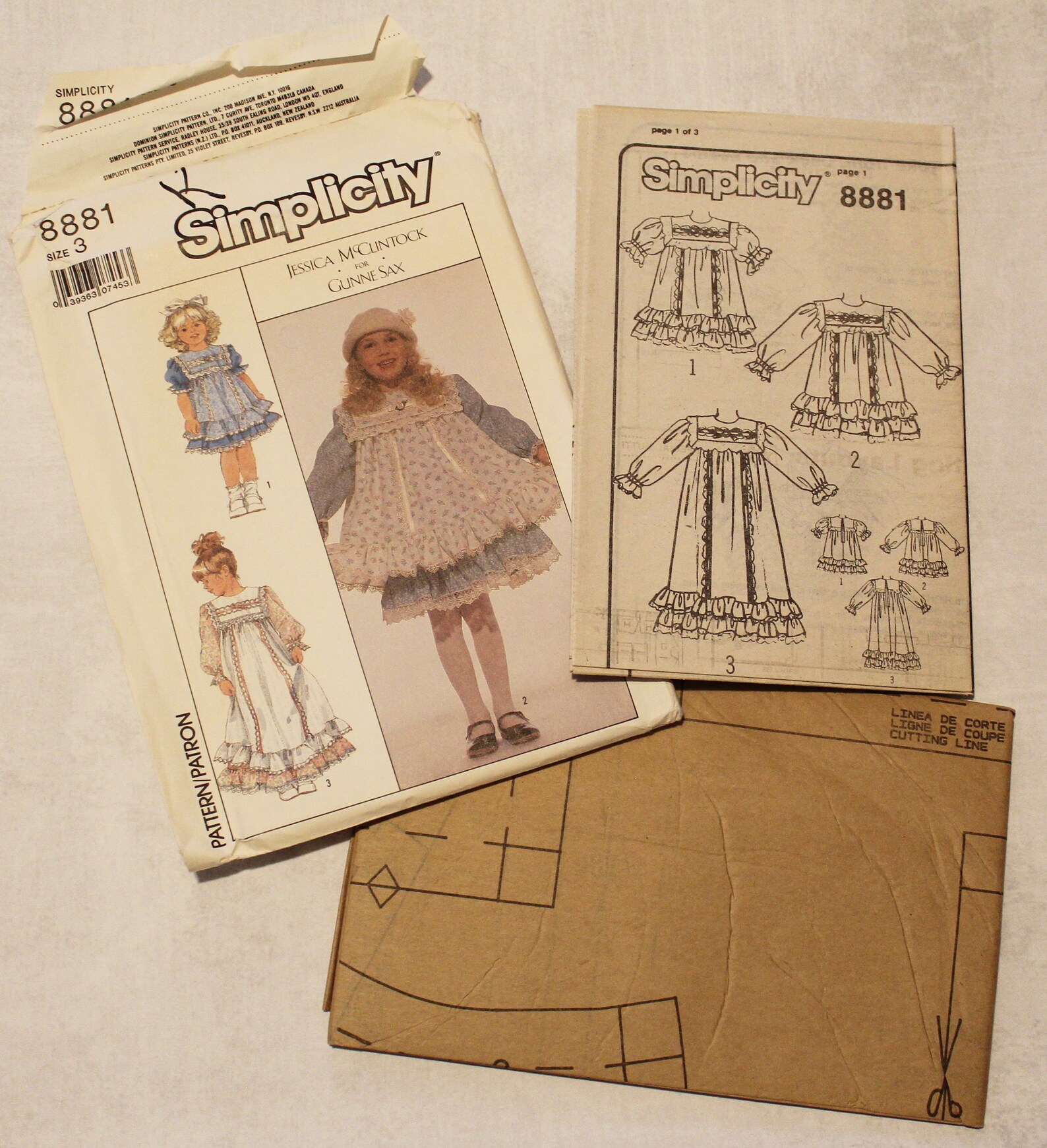 UNCUT Simplicity Sewing Pattern - 8881 - Size 3 - Uncut Dress Pattern ...