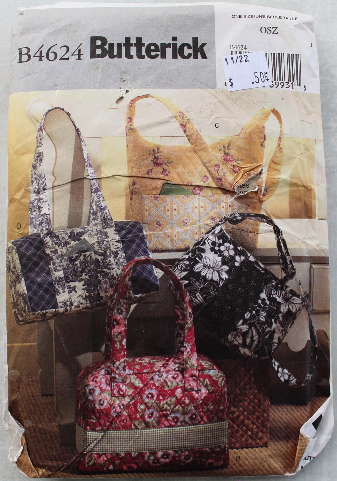 UNCUT Butterick Sewing Pattern - 4624 B4624- One Size - Craft Pattern ...