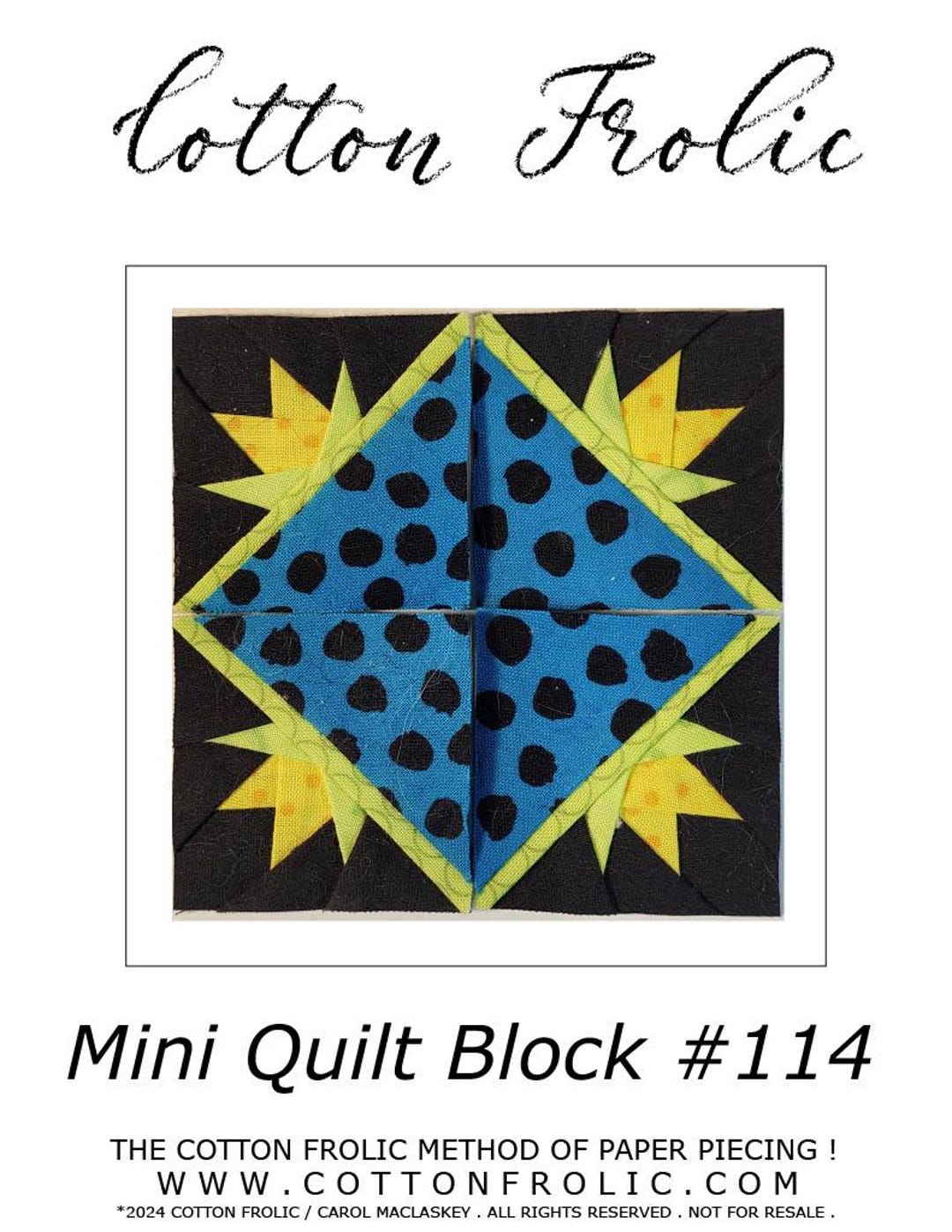 114 # Miniature Quilt Block for Paper Piecing - Etsy