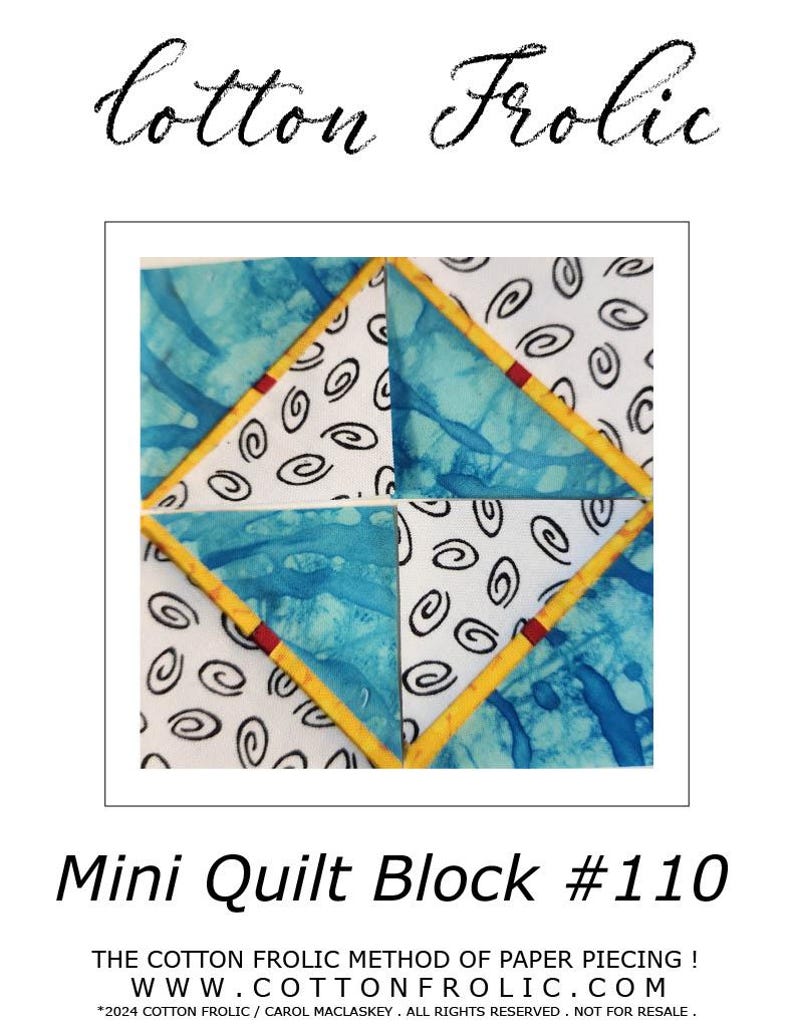 110 # Miniature Quilt Block for Paper Piecing - Etsy