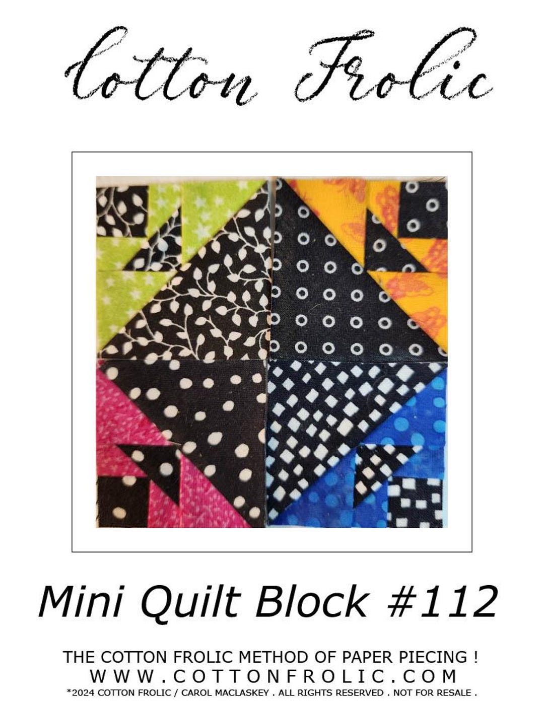 112 # Miniature Quilt Block for Paper Piecing - Etsy