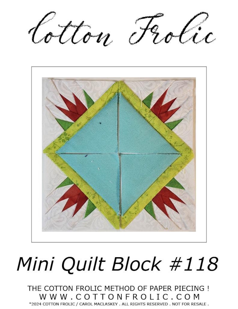118 #miniature Quilt Block for Paper Piecing - Etsy