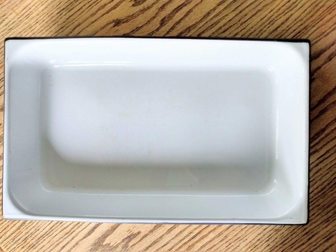 Large 1950s 16" X 10" Enamel Rectangular Pan Baking Dish Vintage ...