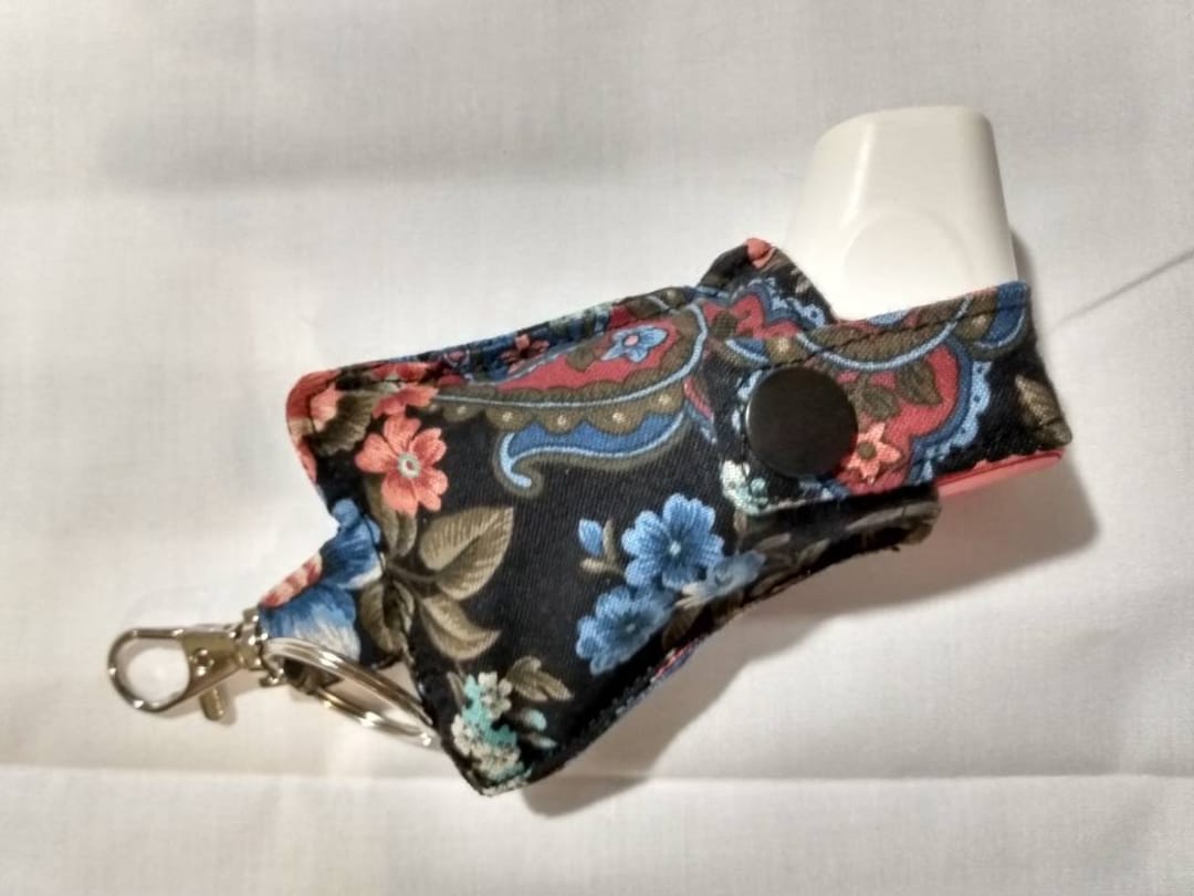 24 Colors Asthma Inhaler Holder Keychain Clip Adult and Child Patterns ...