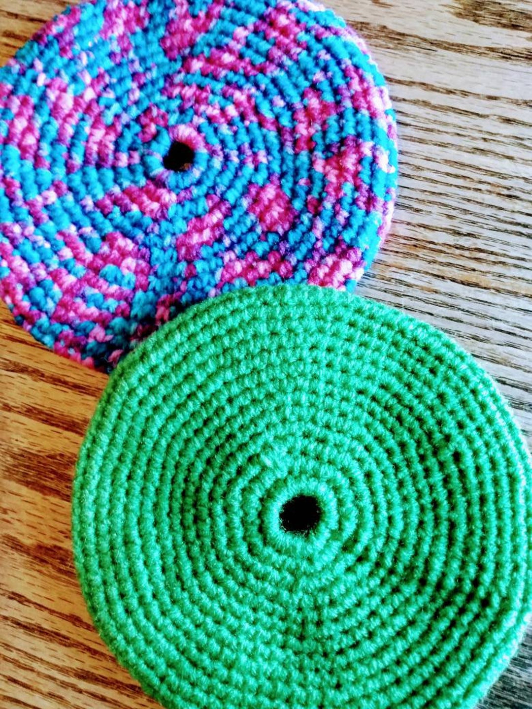 7" Pocket Frizzbee Crocheted Eco Friendly Washable Indoor Outdoor ...