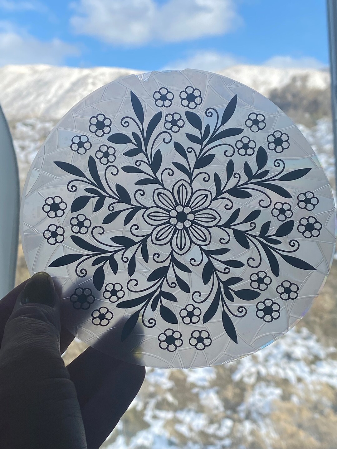 Flower Mandala Sun Catcher/ Window Cling - Etsy