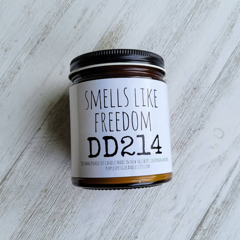 Military Retirement Gift, DD214, Smells Like Freedom DD214 Candle ...
