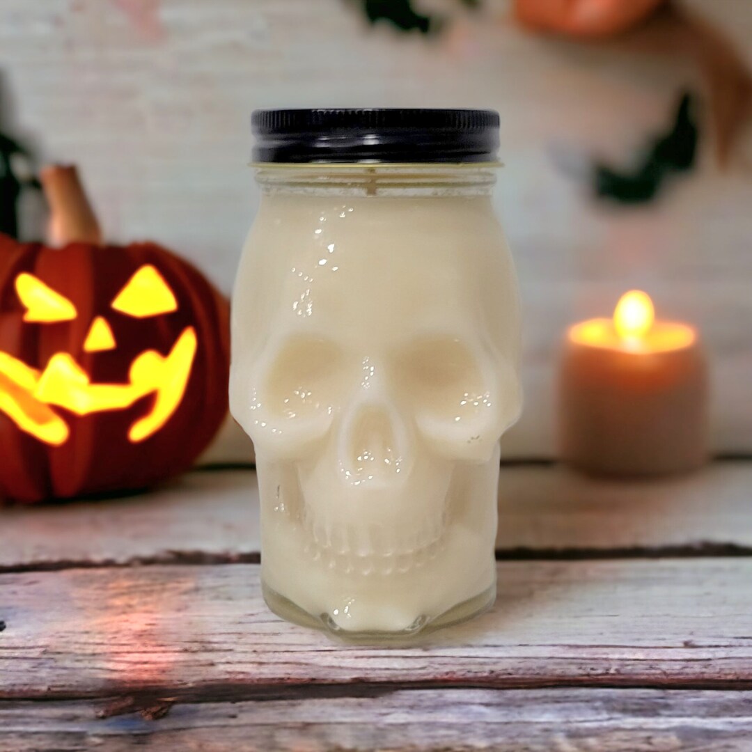 Skull Candle, Skeleton Candle, Halloween Candle, Skull Jar, Skeleton ...