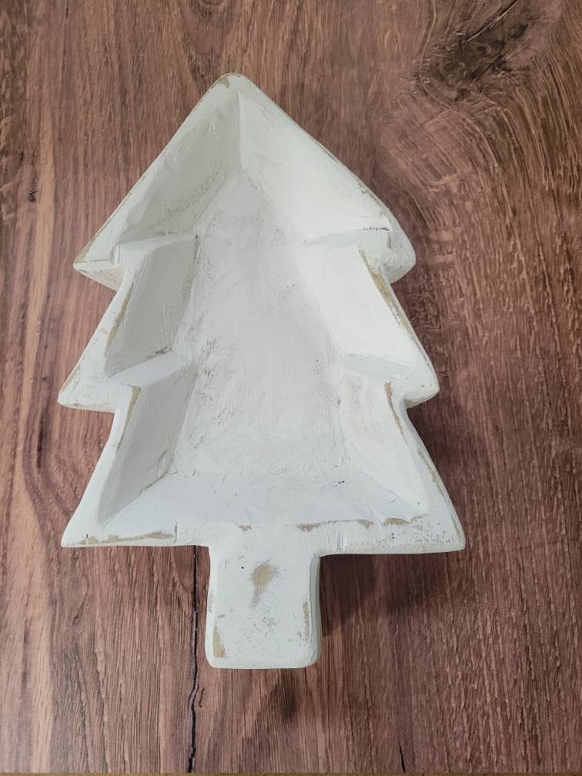 Tree Dough Bowl Candle, Christmas Tree Wood Bowl, Dough Bowl, Farmhouse ...